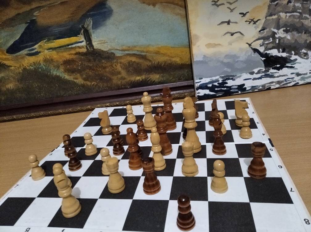 Vintage wooden chess set handmade vintage style Chess set | Etsy
