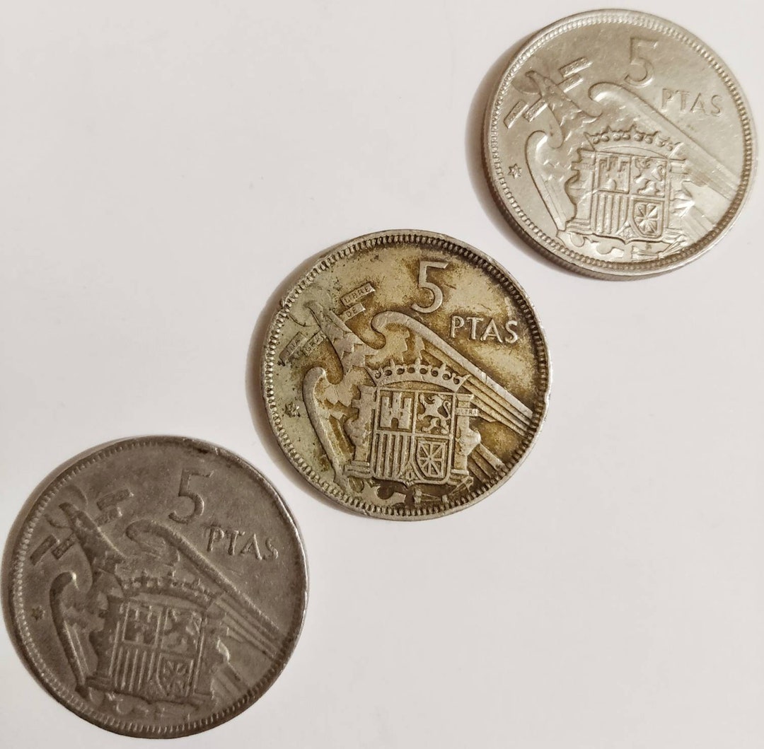 Vintage Spanish 5 Ptas Coin - Etsy
