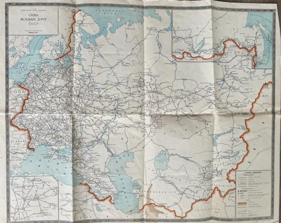Soviet Map Scheme of Railways of the USSR in 1962 - Etsy