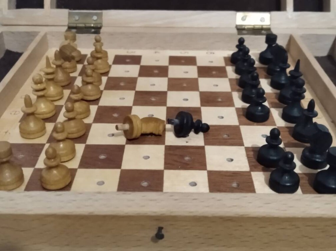 Soviet Wooden Road Chess Set - Etsy