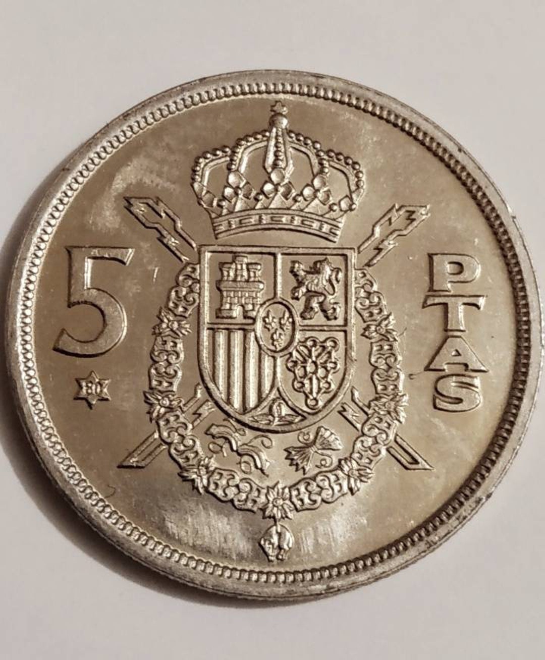 Vintage Coins, Spanish Coins 5 Ptas 1984 - Etsy