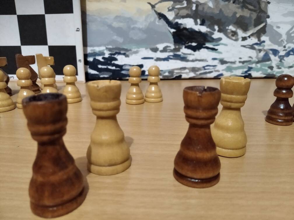 Vintage wooden chess set handmade vintage style Chess set | Etsy