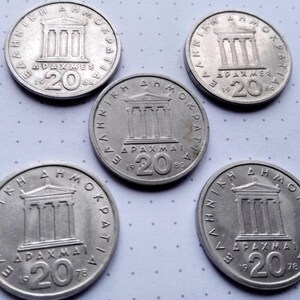 Vintage Greek 20 Drachma Coin: Pericles Portrait - Etsy