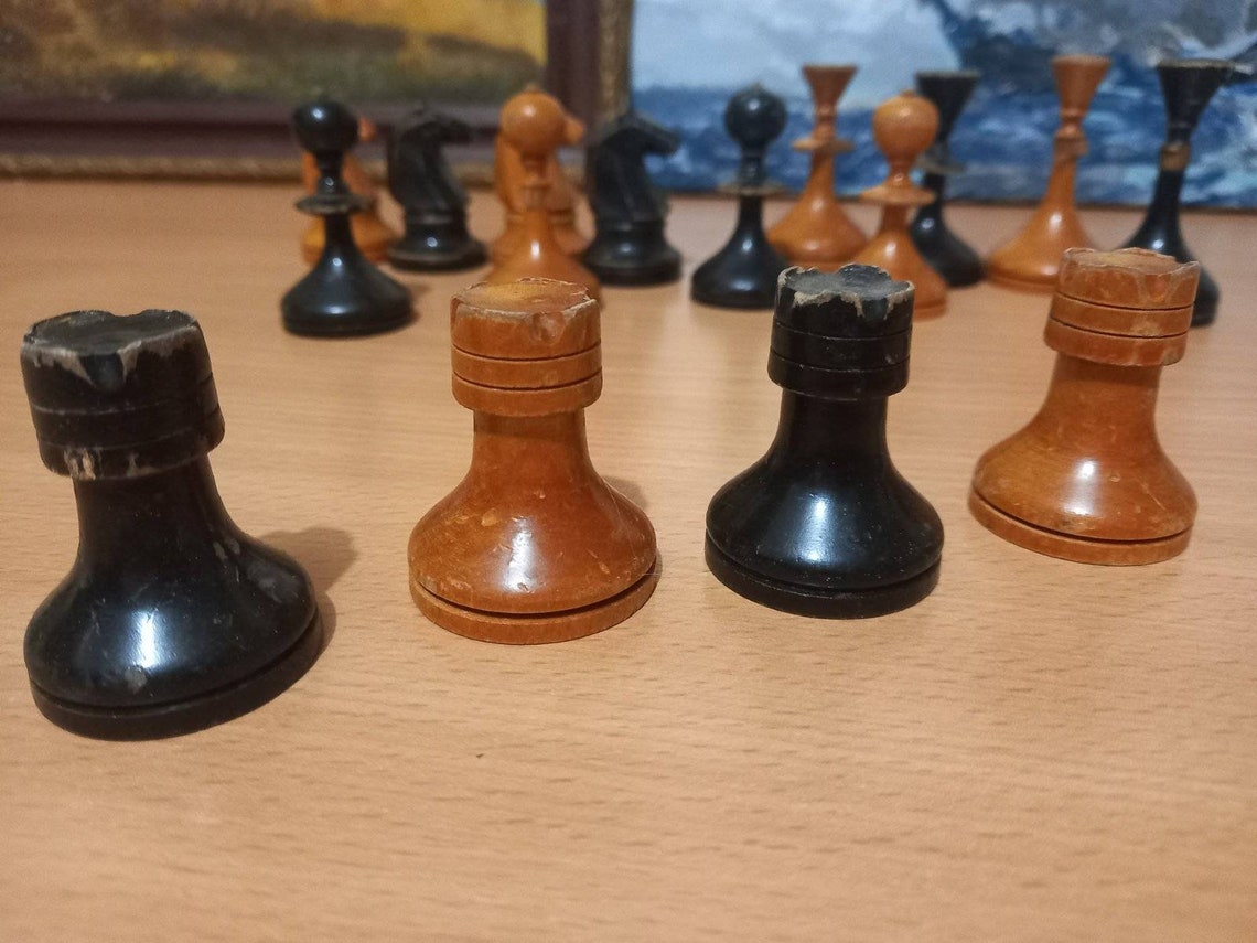 Soviet Wooden Chess Old Ussr Chess Set 1960s Old Chess Set - Etsy