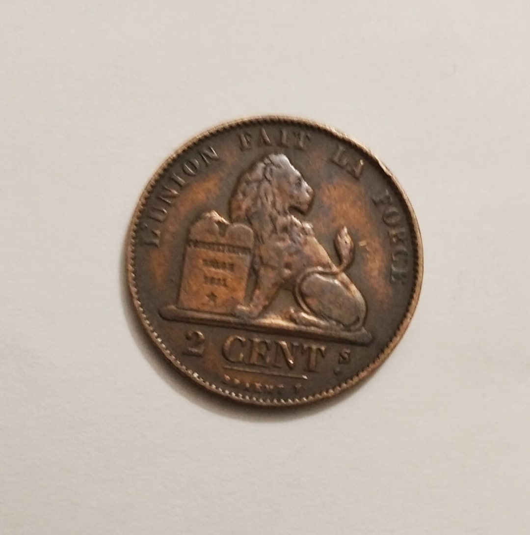 Vintage Belgian 2 Cent 1864 - Etsy