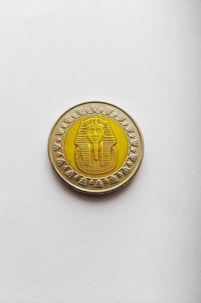 Pharaoh Coin, Egypt Bimetallic Coin - Etsy