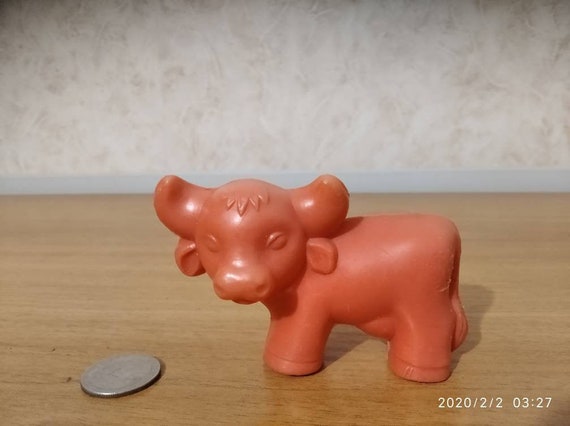 Soviet Little Cow Figure Toy Toy Cow Figure | Etsy