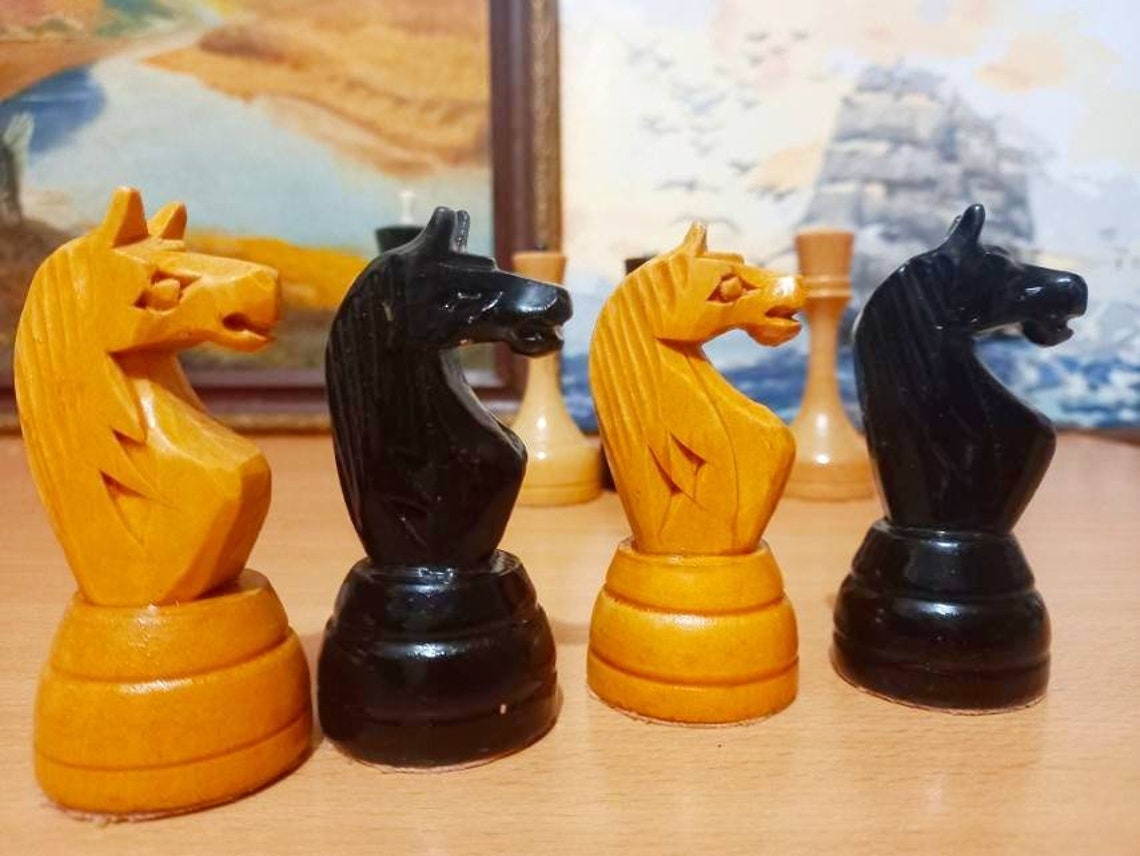 Soviet Wooden Chess Set Chess Set Ussr Old Wooden Chess Set - Etsy