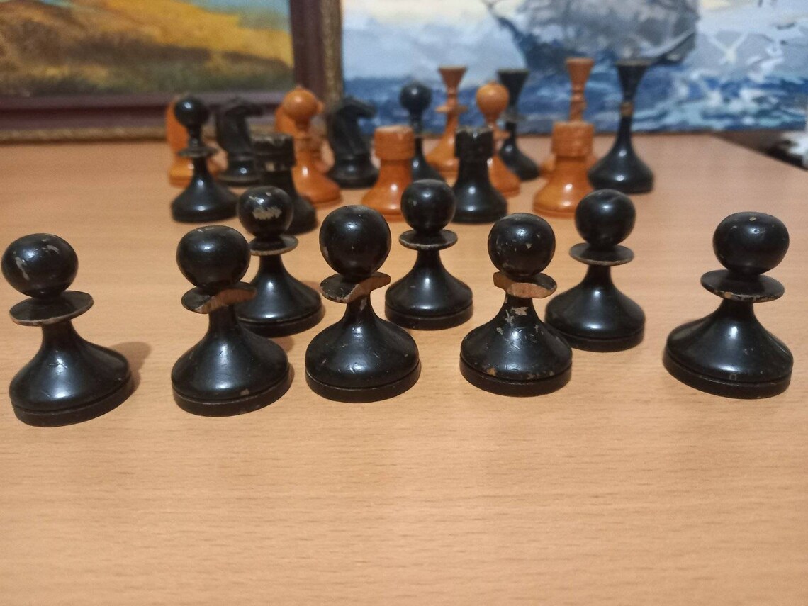 Soviet Wooden Chess Old Ussr Chess Set 1960s Old Chess Set - Etsy