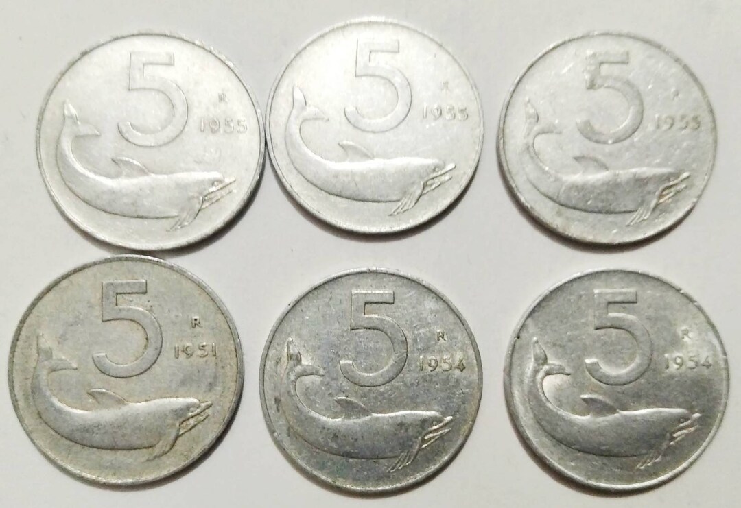 Set of 6 Italian Coins 1950s - Etsy
