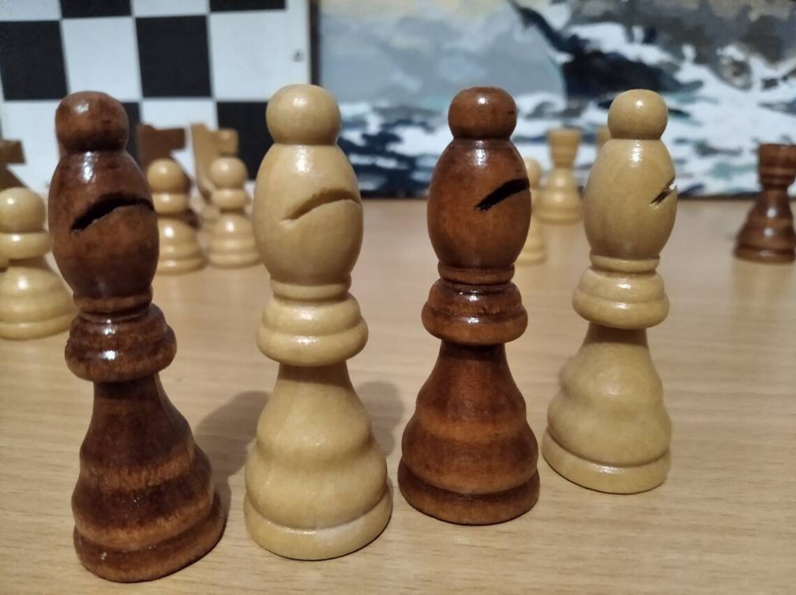 Vintage wooden chess set handmade vintage style Chess set | Etsy