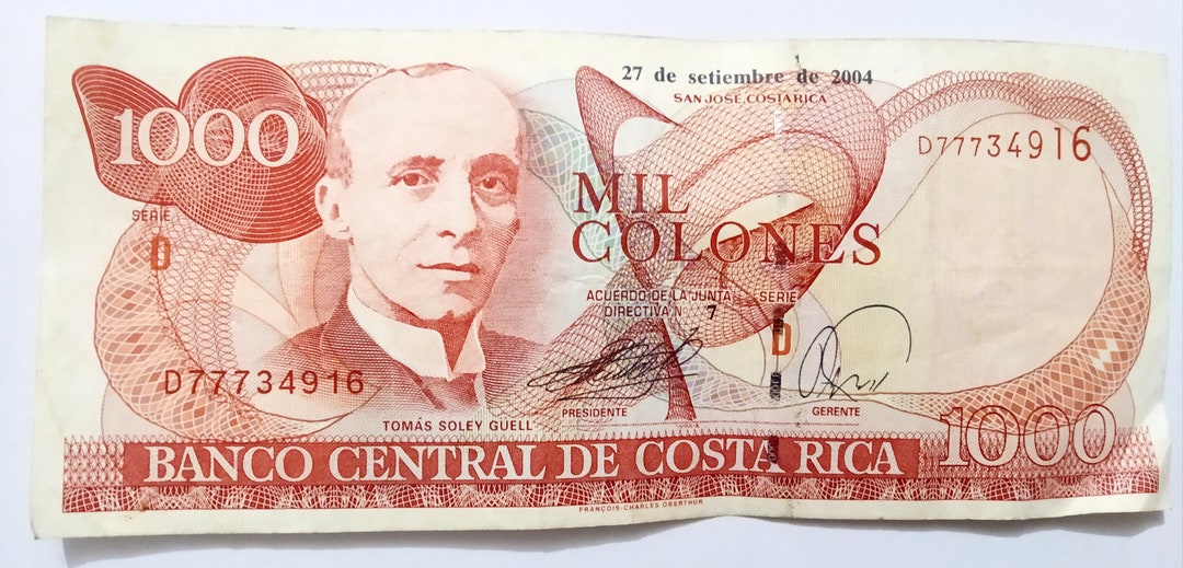 Costa Rica 1000 Colones - Etsy