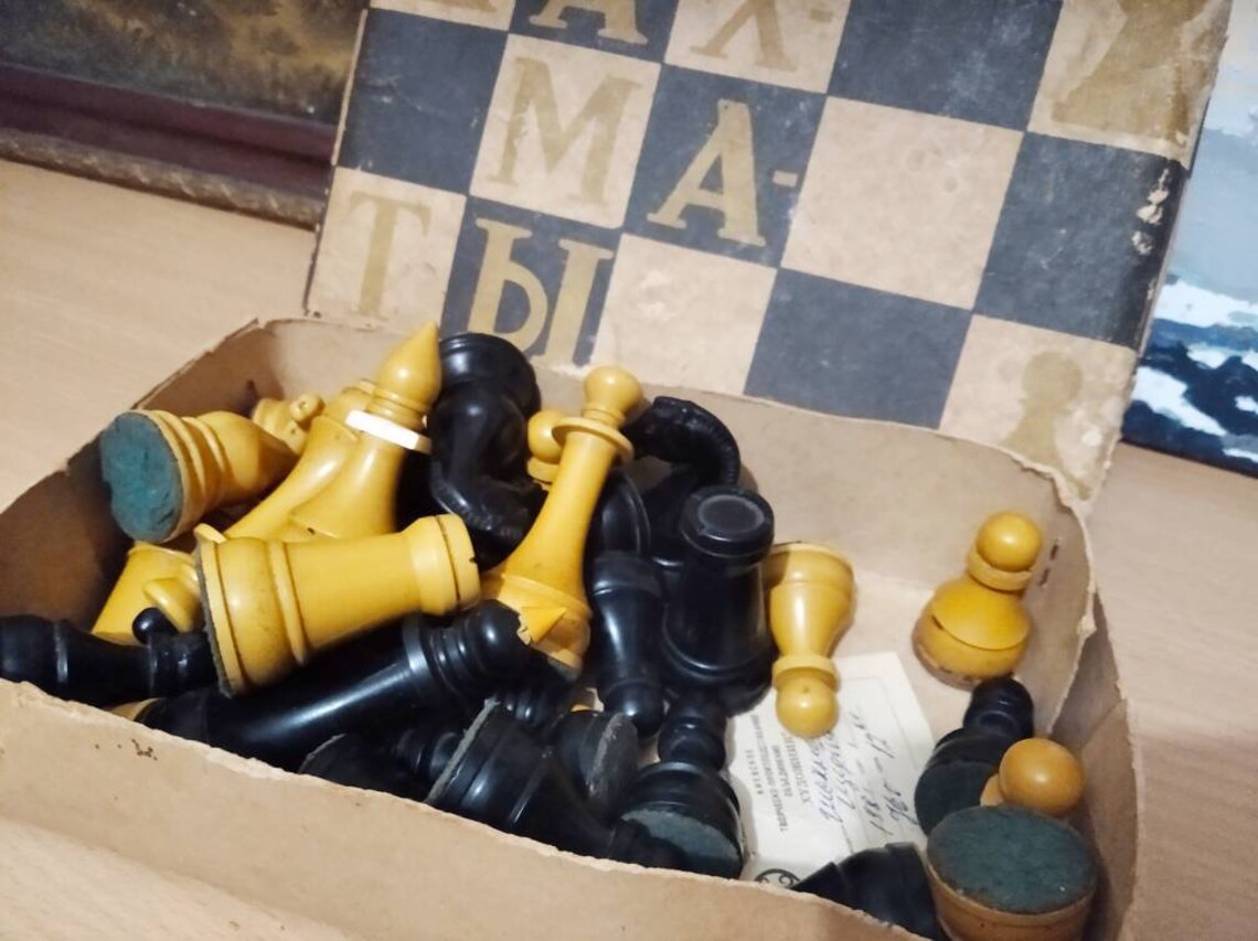 Soviet Bakelite Chess Set in Original Box - Etsy