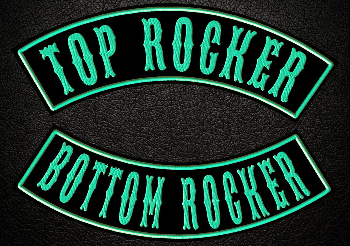 Bottom & Top Rocker Embroidered Patch Custom Embroidered - Etsy
