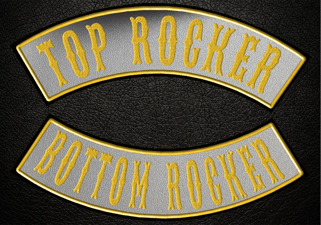 REFLECTIVE Top or Bottom Rocker, Embroidered Patch, Custom Embroidered ...