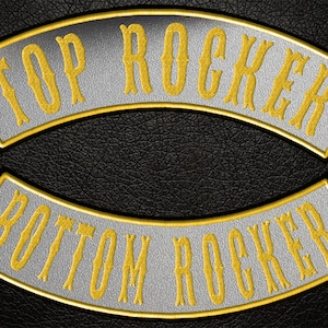 REFLECTIVE Top or Bottom Rocker, Embroidered Patch, Custom Embroidered ...