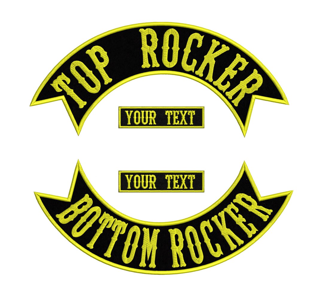 Top, Bottom Rocker FREE NAMETAG, Embroidered Patch, Custom Embroidered ...