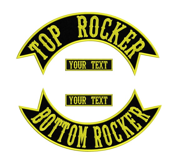 Top Bottom Rocker FREE NAMETAG Embroidered Patch Custom - Etsy