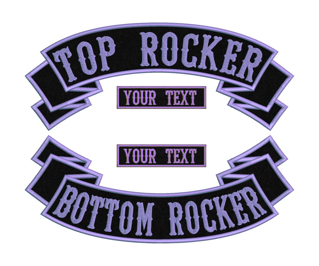 Top, Bottom Rocker FREE NAMETAG, Embroidered Patch, Custom Embroidered ...