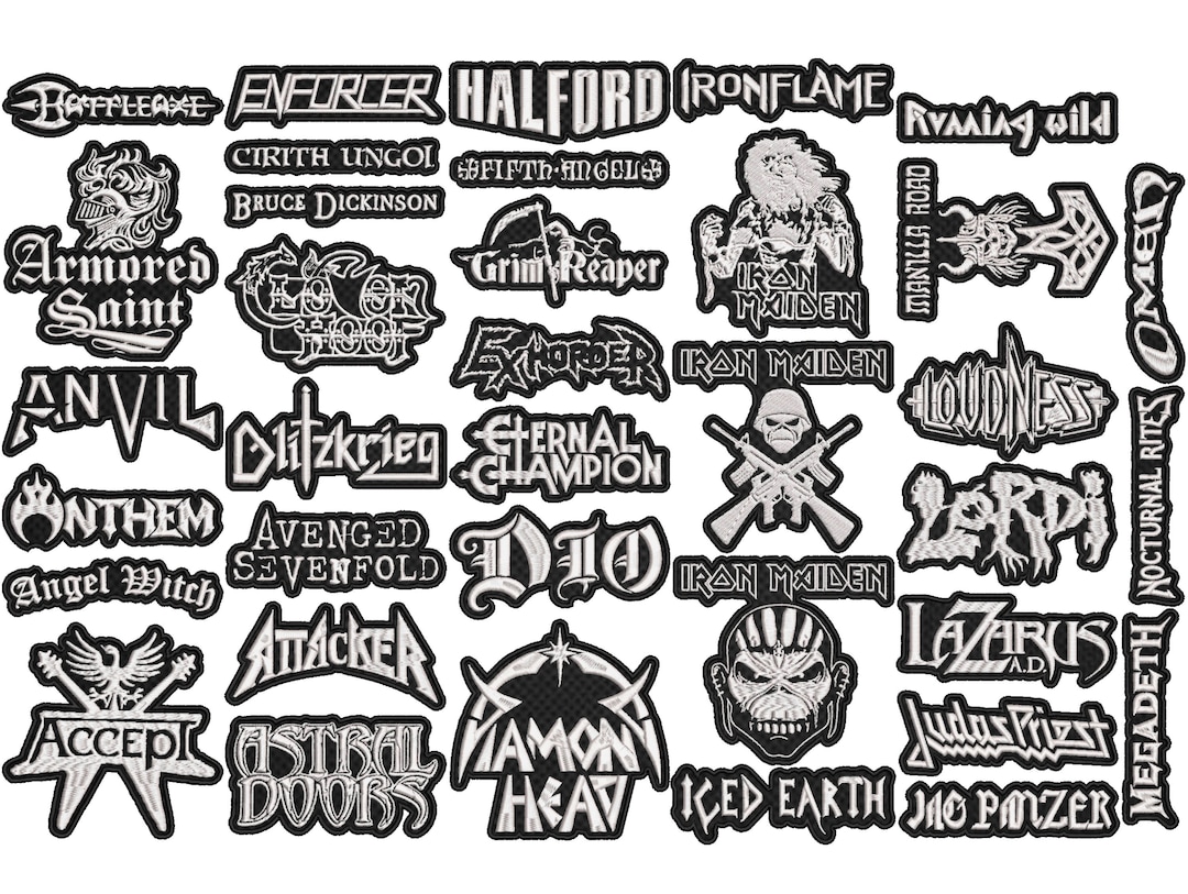 Heavy METAL Full EMBROIDERY Shaped 10pcs/lot Random Mix Sew-on Patches ...