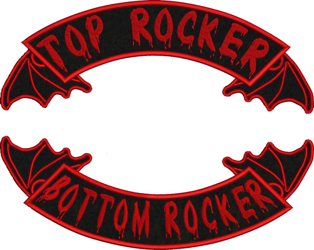 Bat Wings Rocker Patch: Custom Embroidered Biker Motorcycle Patch - Etsy