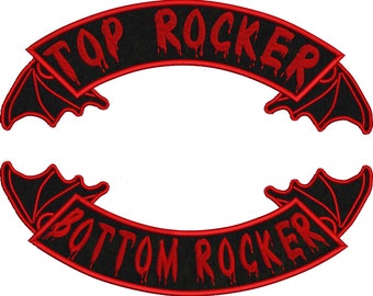 REFLECTIVE Top or Bottom Rocker Embroidered Patch Custom - Etsy