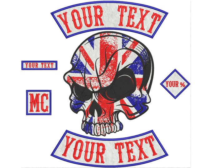 REFLECTIVE Top or Bottom Rocker, Embroidered Patch, Custom Embroidered ...