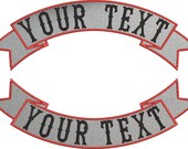 REFLECTIVE Top or Bottom Rocker, Embroidered Patch, Custom Embroidered ...