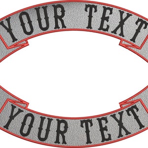 REFLECTIVE Top or Bottom Rocker, Embroidered Patch, Custom Embroidered ...