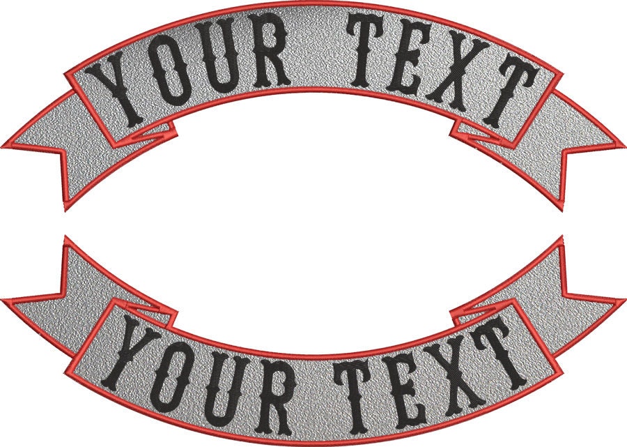 REFLECTIVE Top or Bottom Rocker, Embroidered Patch, Custom Embroidered ...