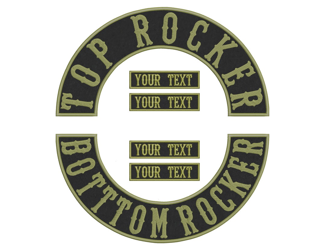 Top, Bottom Rocker +2FREE NAMETAG, Embroidered Patch, Custom ...