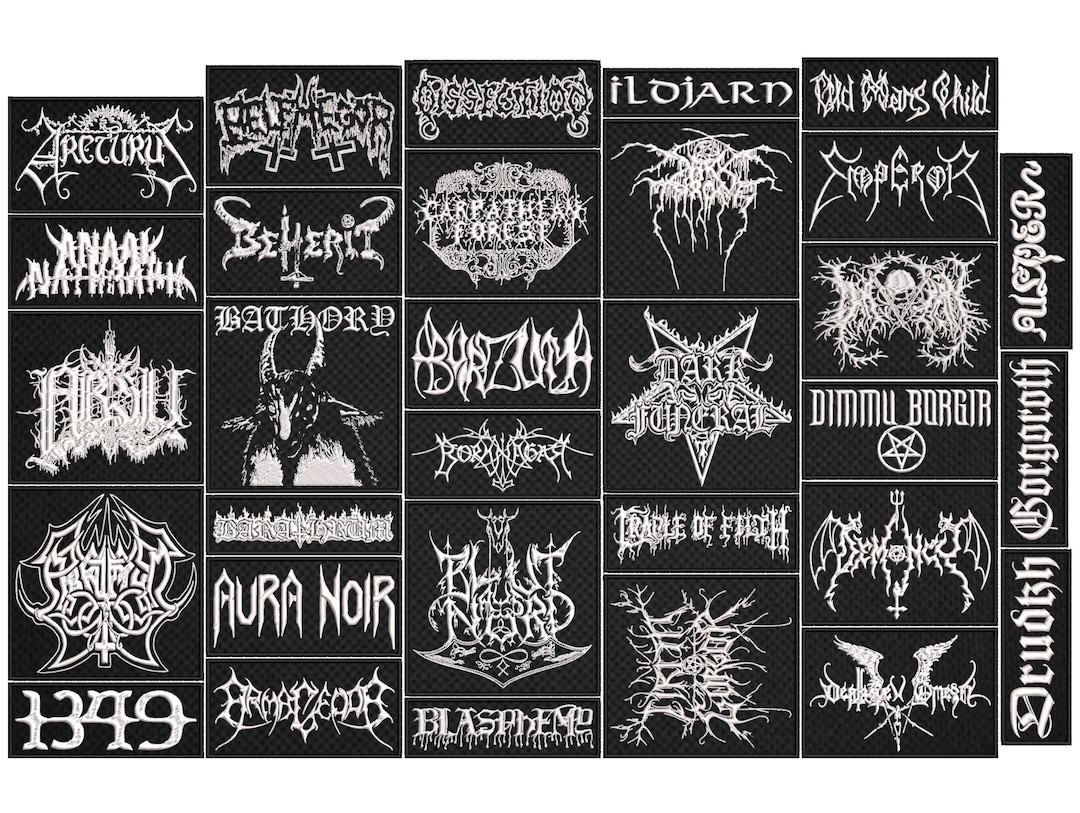 BLACK METAL Full EMBROIDERY Flat 10pcs/lot Random Mix Sew-on Patches ...