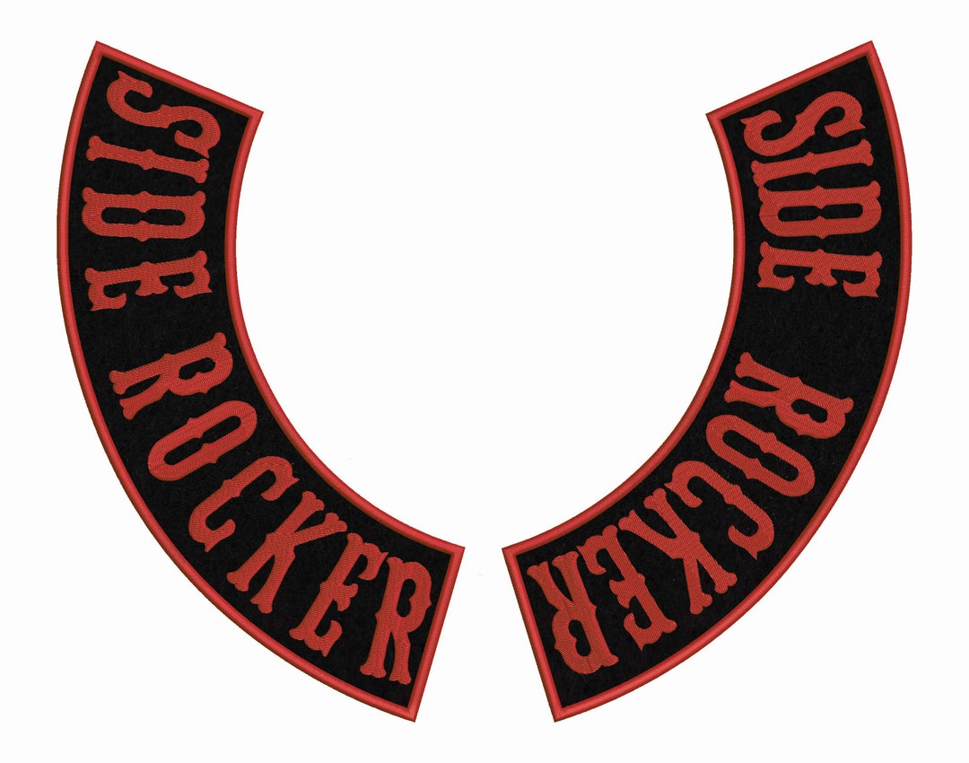 Custom Embroidered Side Rocker Patch: Biker Motorcycle Personalized ...