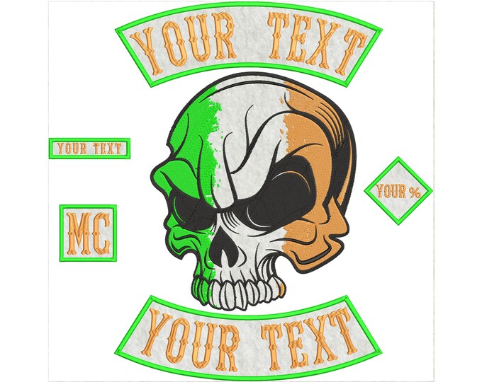 REFLECTIVE Top or Bottom Rocker, Embroidered Patch, Custom Embroidered ...