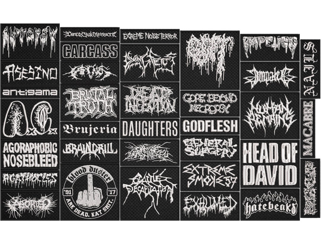 Grindcore METAL Full EMBROIDERY Flat 10pcs/lot Random Mix Sew-on ...