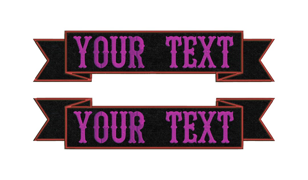 Flat Ribbon Bottom Top Rocker, Embroidered Patch, Custom Embroidered ...