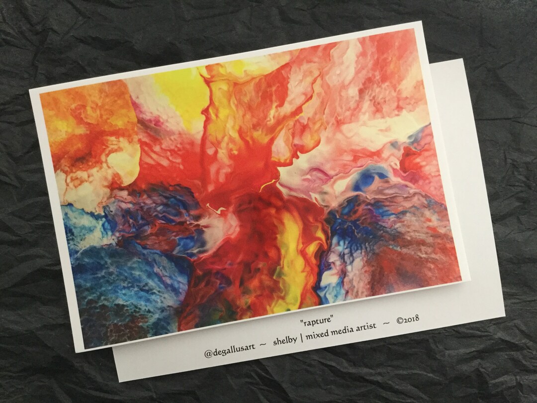 5x7 Mini PRINT POSTCARD - “rapture” - Scifi Fantasy - Fluid Art - Post ...