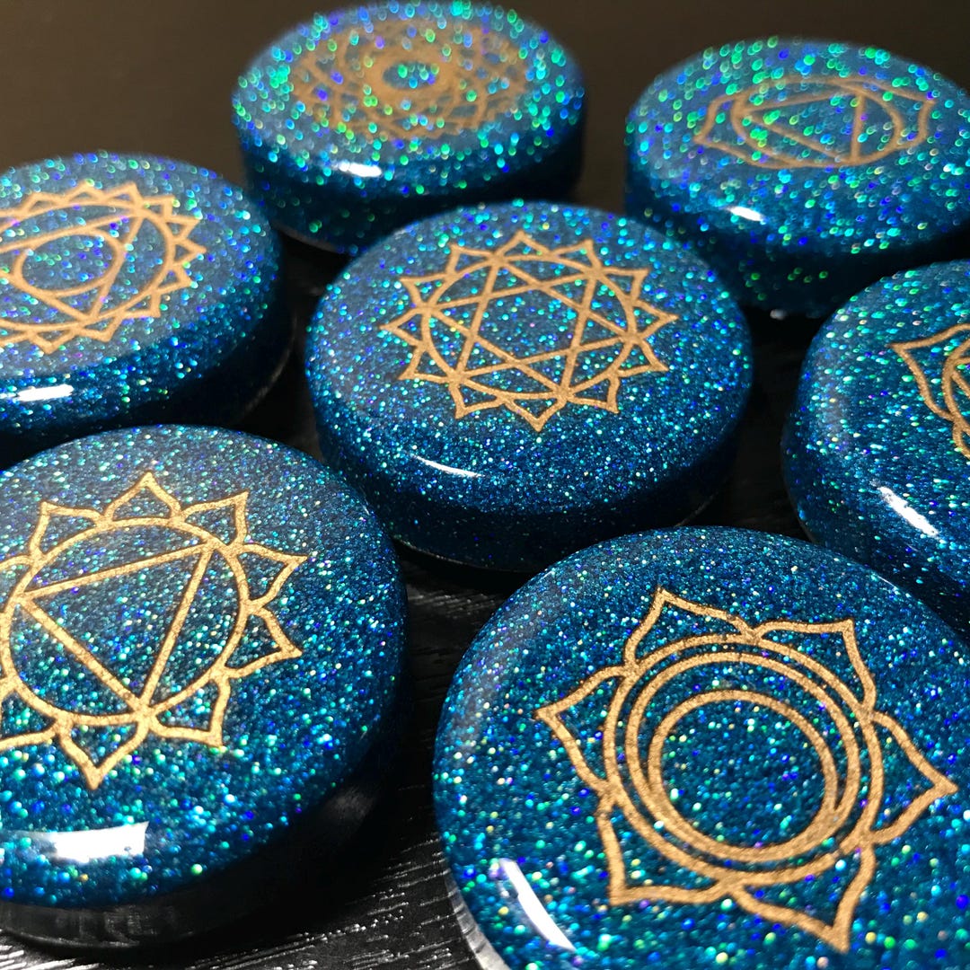 7 CHAKRAS Magnet Set With Chakra SYMBOLS - Medallion Design - Kitchen ...