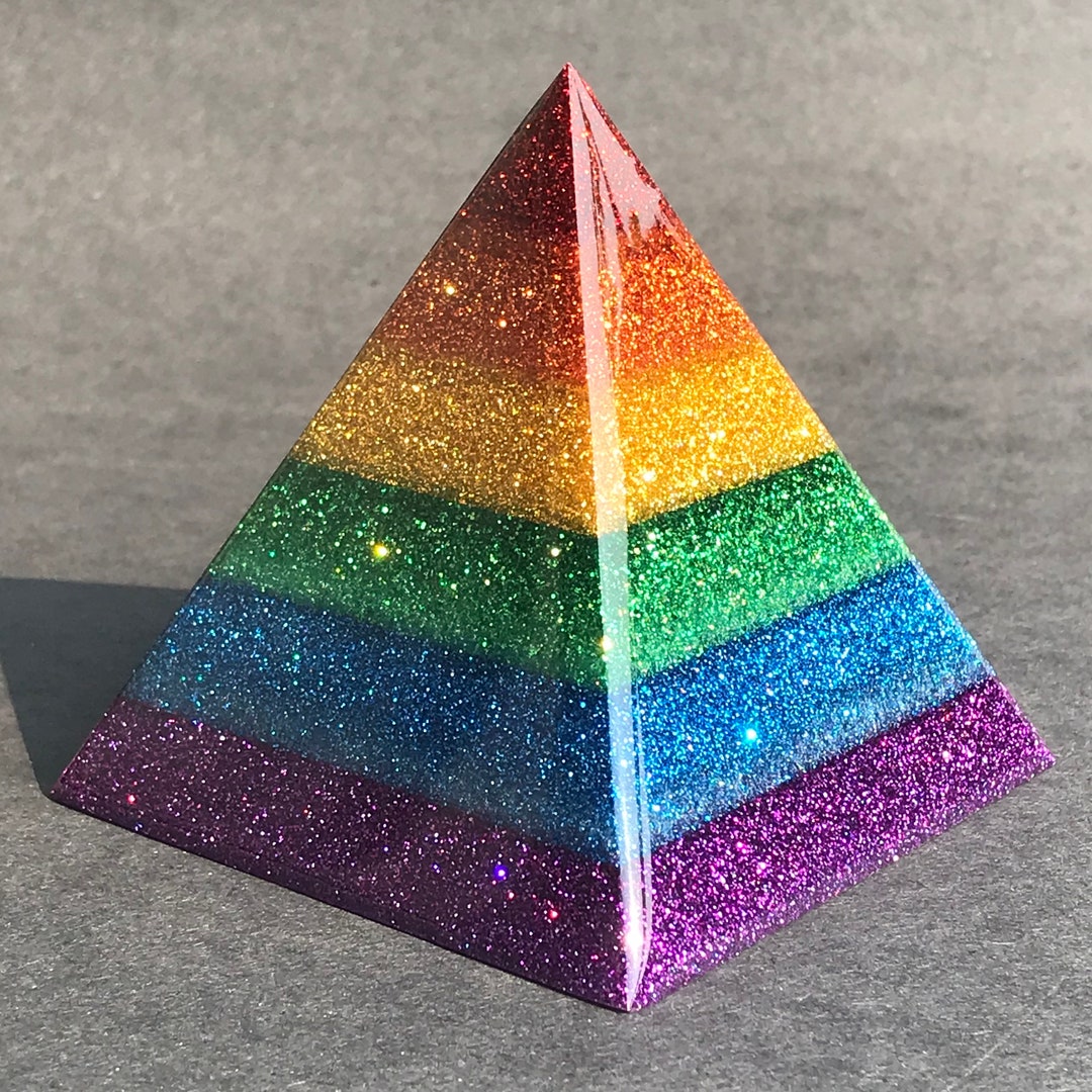 8.5cm RAINBOW PYRAMID Glitter Pride Colors Rainbow Art 3.5 Base/height ...