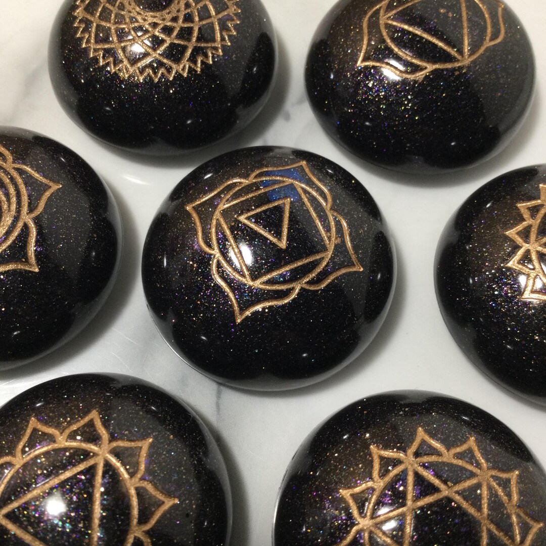 7 CHAKRAS Magnet Set With Chakra SYMBOLS Dome Design Kitchen Decor ...