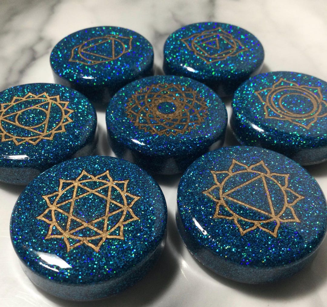 7 CHAKRAS Magnet Set With Chakra SYMBOLS Medallion Design Kitchen Decor ...