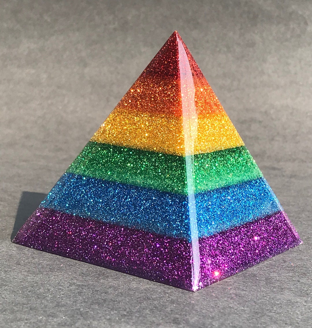 8.5cm RAINBOW PYRAMID Glitter Pride Colors Rainbow Art 3.5 Base/height ...