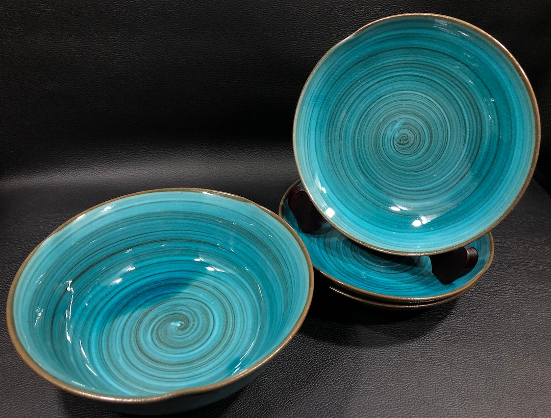 Japanese Teal Blue PIER 1 BOWLS set of 3 Rice/noodle 1 - Etsy