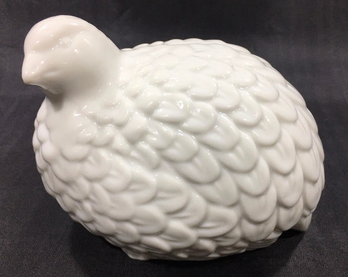 Vintage PORCELAIN QUAIL / PARTRIDGE Figurine Made in Japan Glossy White ...