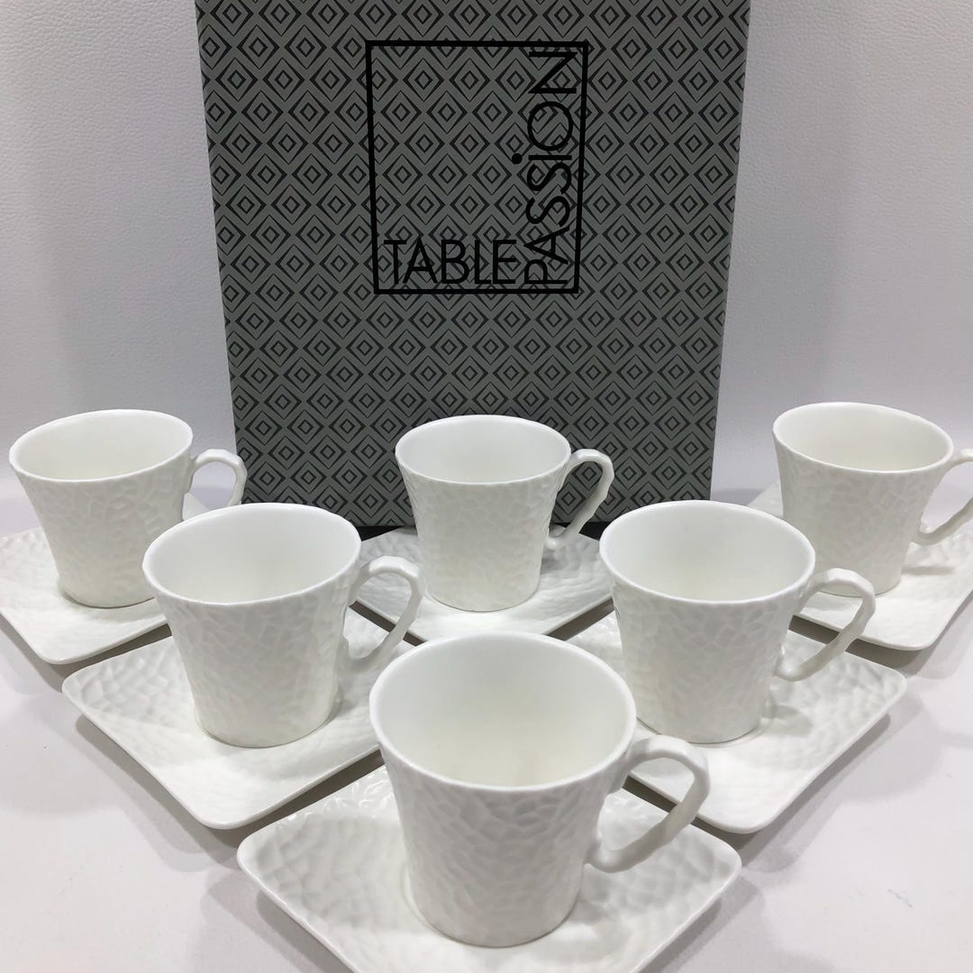 TABLE PASSION "cratÈre" Espresso Coffee/tea Demitasse Cups & Saucers ...