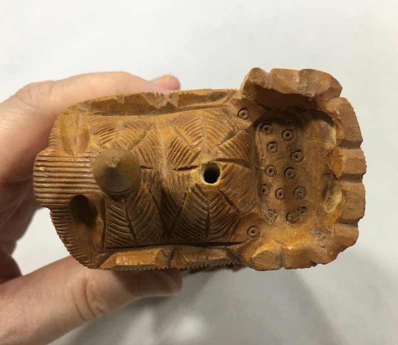 Vintage AMBABARI WOODEN ELEPHANT Sculpture W/ Howdah Carriage | Etsy