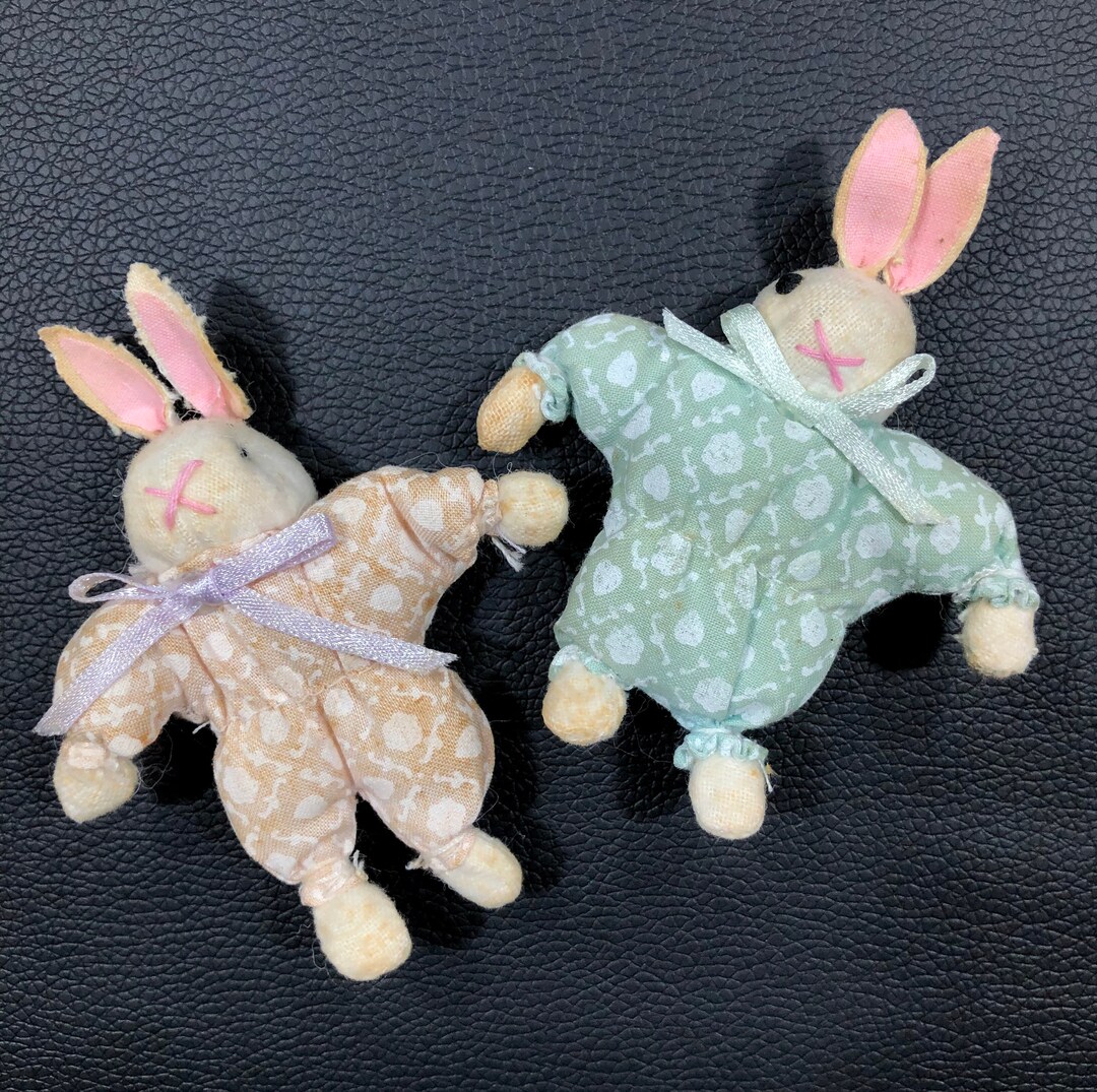 Vintage STUFFED BUNNY DOLLS for Ornaments/easter Decor/soft Toys/pocket ...