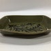 Signed MARK BLUMENFELD TRAY 8"x 6" ~ Green Glazed Ceramic Bowl W/ Hand ...