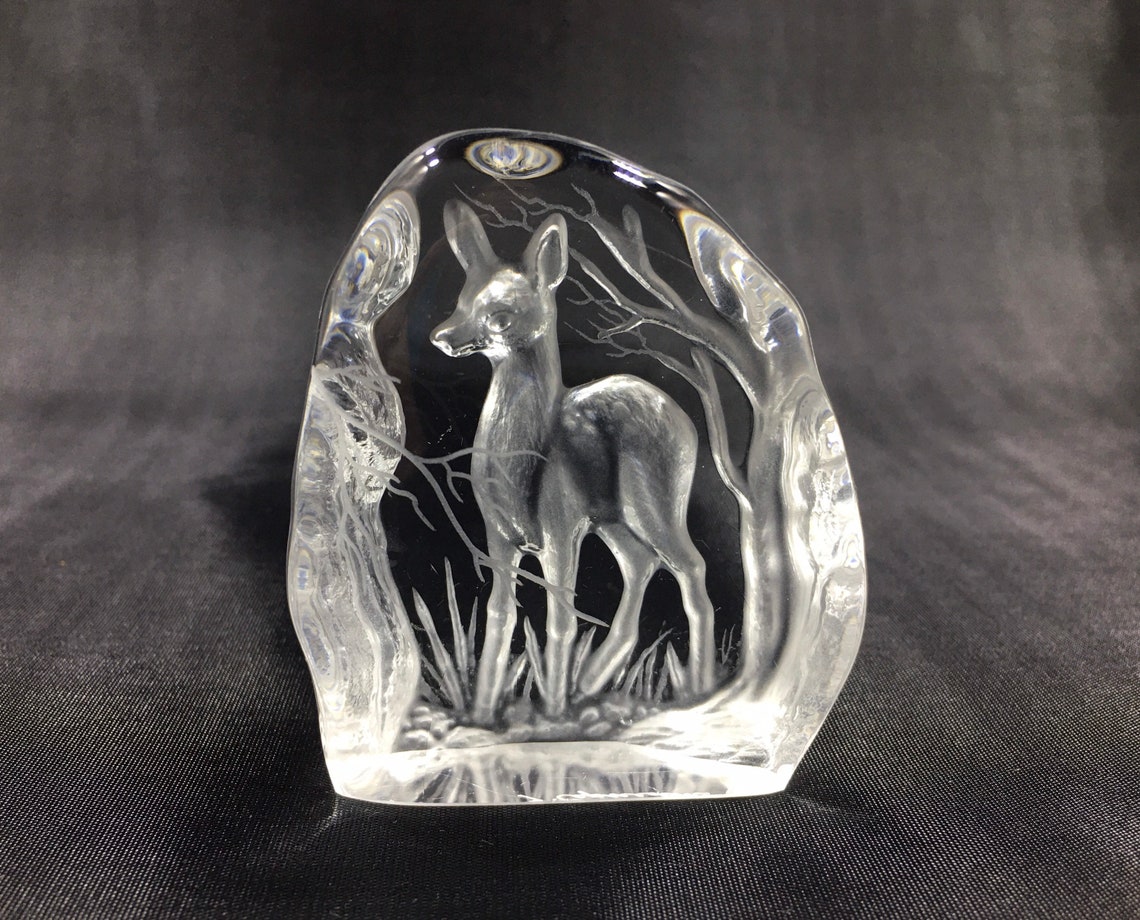 CAPREDONI DARTINGTON CRYSTAL Fawn Paperweight Vintage Signed | Etsy