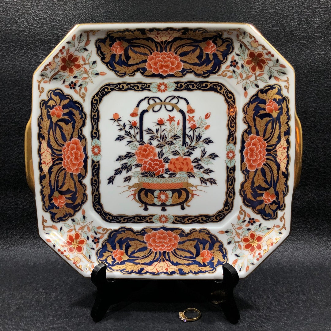 JAPANESE PORCELAIN CHARGER Floral Imari Genroku Style ~ 10" Square ...